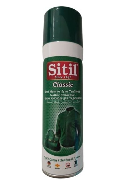 Sitil Deri Mont ve Eşya Yenileyici Sprey Boya Yeşil 250 ml Sitil Deri Mont ve Eşya Yenileyici Sprey Boya Yeşil 250 ml