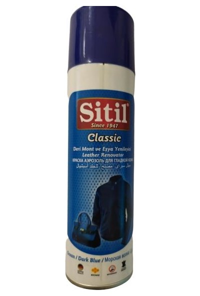 Sitil Deri Mont ve Eşya Yenileyici Sprey Boya Lacivert 250 ml Sitil Deri Mont ve Eşya Yenileyici Sprey Boya Lacivert 250 ml