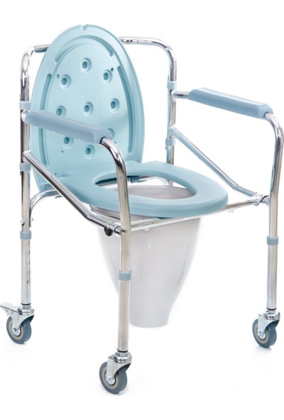Comfort Plus KY696 A Uzun Kovalı Komot - Tuvalet Sandalyesi Comfort Plus KY696 A Uzun Kovalı Komot - Tuvalet Sandalyesi