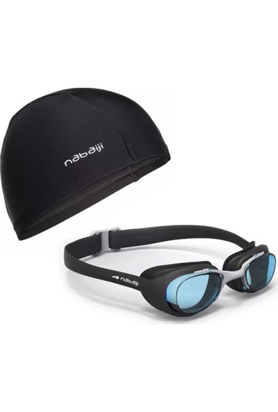 Nabaiji Yetişkin (L) Boy Yüzücü Gözlüğü + Kumaş Yüzücü Bonesi (Siyah) Nabaiji Yetişkin (L) Boy Yüzücü Gözlüğü + Kumaş Yüzücü Bonesi (Siyah)