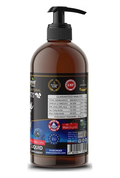 Mutamin Organics Norveç Somon Balık Yağı 150 ml Mutamin Organics Norveç Somon Balık Yağı 150 ml