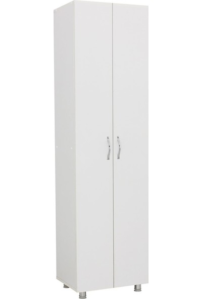 Dienni Beyaz Iki Kapaklı Sekiz Raflı Çok Amaçlı Dolap Dienni Beyaz Iki Kapaklı Sekiz Raflı Çok Amaçlı Dolap
