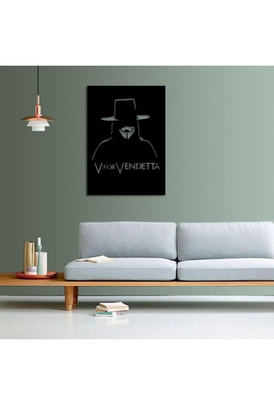 Woodenart Ledli V For Vendetta Ahşap Tablo Woodenart Ledli V For Vendetta Ahşap Tablo