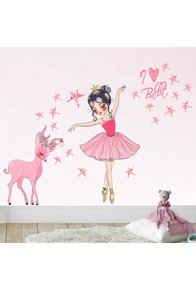 DekorLoft Kırmızı Balerin Çocuk Odası Duvar Sticker CS-882 DekorLoft Kırmızı Balerin Çocuk Odası Duvar Sticker CS-882