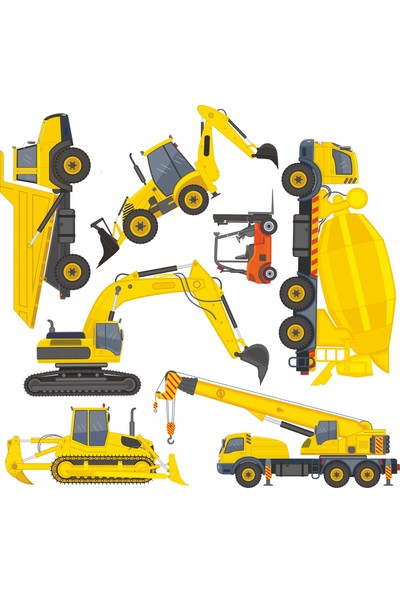 DekorLoft Iş Makineleri Çocuk Odası Duvar Sticker CS-891 DekorLoft Iş Makineleri Çocuk Odası Duvar Sticker CS-891