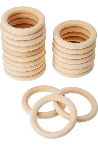 Elişi Atölyem 70 mm Ahşap Amigurumi Halka - 20 Adet