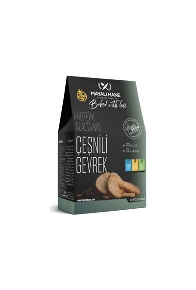 Mayalı Hane Düşük Proteinli ve Glutensiz Çeşnili Gevrek 100 gr Mayalı Hane Düşük Proteinli ve Glutensiz Çeşnili Gevrek 100 gr