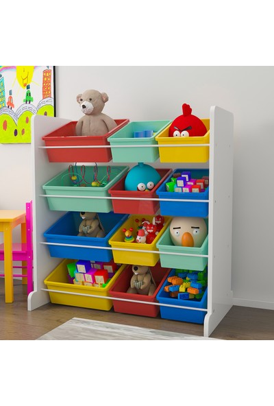 Mordeka Renkli 12 Sepetli Oyuncak Dolabı Mordeka Renkli 12 Sepetli Oyuncak Dolabı