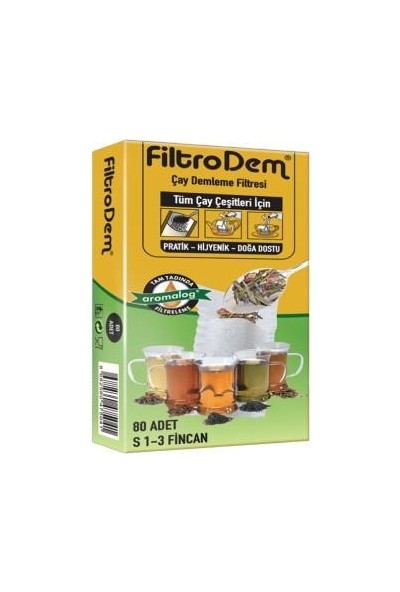 Filtrodem Çay Demleme Filtresi S 1-3 Fincan 80'li