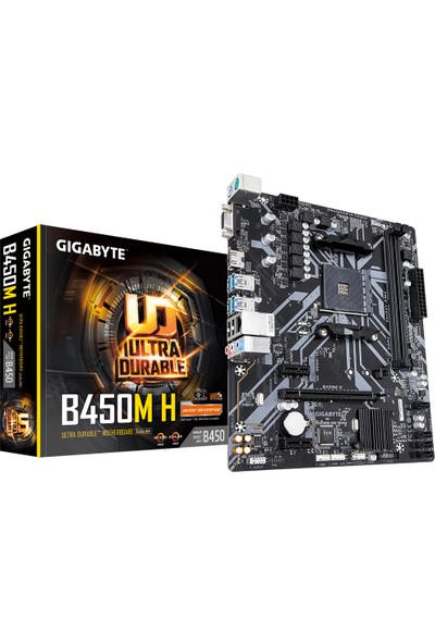 Gigabyte B450M-H AMD B450 2933MHz DDR4 Soket AM4 mATX Anakart Gigabyte B450M-H AMD B450 2933MHz DDR4 Soket AM4 mATX Anakart