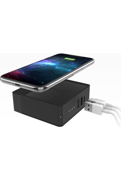 Mophie Global Powerstation Hub Quick Charge 3.0 + PD Hızlı Şarj ve Qi Kablosuz Şarj Destekli Seyahat Şarj Cihazı / Taşınabilir Pil (6100 mAh) - Siyah Mophie Global Powerstation Hub Quick Charge 3.0 + PD Hızlı Şarj ve Qi Kablosuz Şarj Destekli Seyahat Şarj Cihazı / Taşınabilir Pil (6100 mAh) - Siyah
