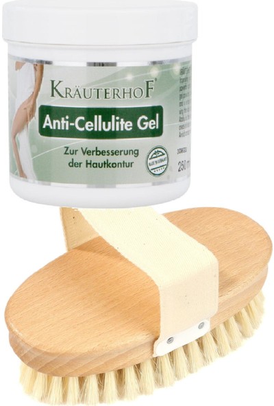 Krauterhof Anti-Cellulite Gel 250ML + %100 Doğal Masaj Fırçası