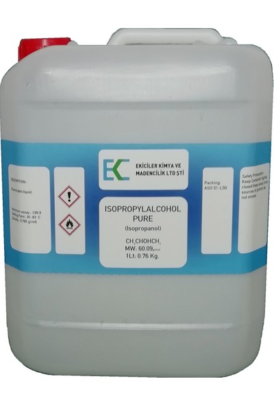 Ekiciler 5 Litre İzopropil Alkol %99,9 Ekiciler 5 Litre İzopropil Alkol %99,9
