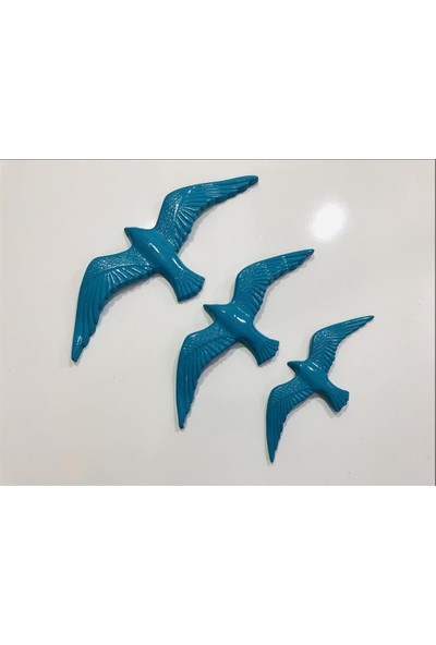 Kardeşler Polyester 3 Lü Natural Martı Seti Duvar Süsü Turkuaz Kardeşler Polyester 3 Lü Natural Martı Seti Duvar Süsü Turkuaz