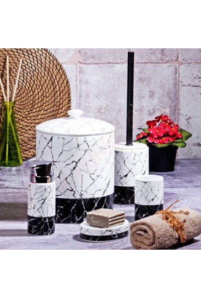 Kosova Kitchen World Bny-303 5 Parça Seramik Banyo Seti Beyaz Kosova Kitchen World Bny-303 5 Parça Seramik Banyo Seti Beyaz