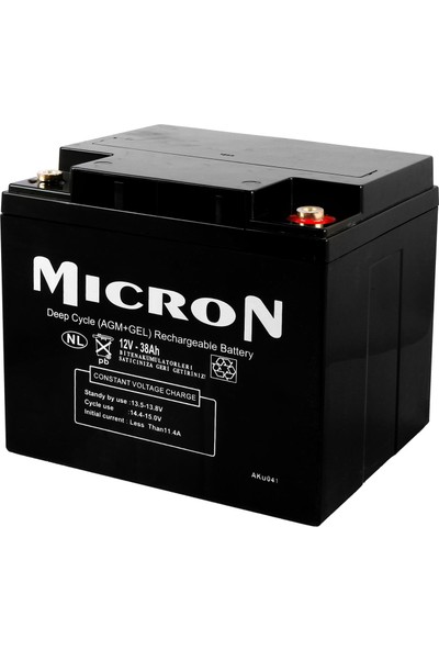 Micron 12V 38 Ah Agm Jel Mıcron Kuru Akü