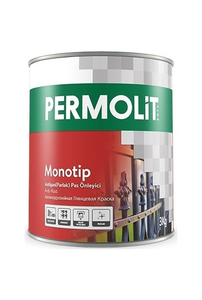 Permolit Monotip Antipas Parlak Metal Boyası 0,75Lt Siyah 3001 Permolit Monotip Antipas Parlak Metal Boyası 0,75Lt Siyah 3001