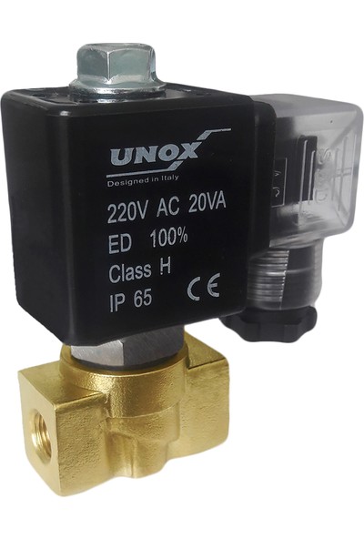 Unox 220Vac Genel Maksat Normalde Kapalı Solenoid Valf 1/4