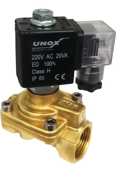Unox 220Vac Genel Maksat Normalde Kapalı Solenoid Valf 3/4 Unox 220Vac Genel Maksat Normalde Kapalı Solenoid Valf 3/4