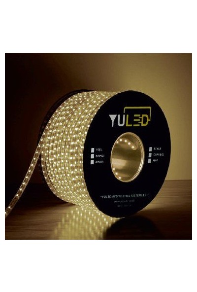 Yuled 3 Çipli Dış-İç Mekan Silikonlu Şerit Led 220V - Volt 10 Metre + 1 Güç Fişi -Double Pcb Gün Işığ Yuled 3 Çipli Dış-İç Mekan Silikonlu Şerit Led 220V - Volt 10 Metre + 1 Güç Fişi -Double Pcb Gün Işığ