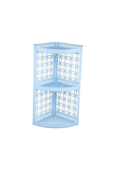 Zambak Plastik 3 Lü Banyo Köşe Rafı Şampuanlık