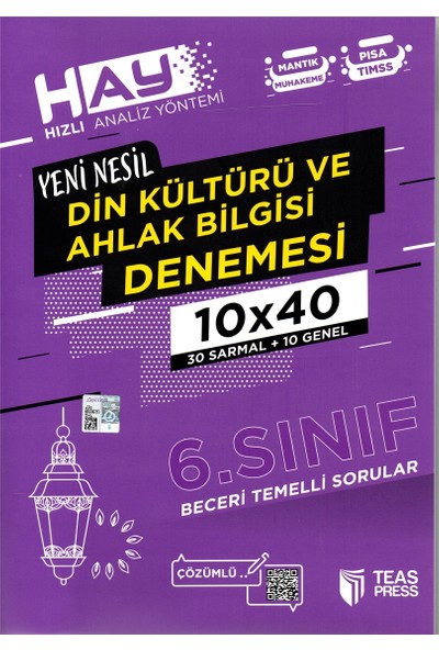 Teas Press 6. Sınıf Yeni Nesil Din Kültürü Denemesi 40 Adet Teas Press 6. Sınıf Yeni Nesil Din Kültürü Denemesi 40 Adet