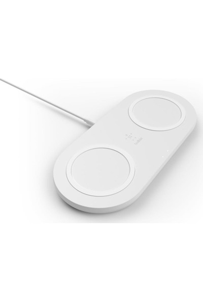 Belkin 10W Ikili Hızlı Kablosuz Şarj Cihazı-Beyaz