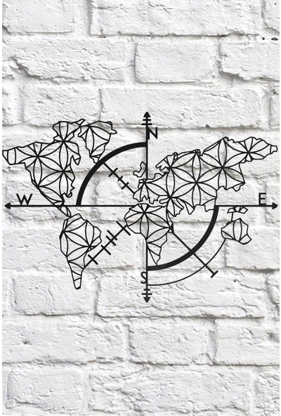 Payidarts Dünya Haritası Lazer Kesim Metal Duvar Tablo