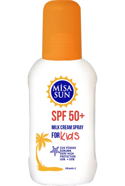 Mişa Sun Spf 50+ Güneş Sütü Krem Spray Çocuk 200 ml Mişa Sun Spf 50+ Güneş Sütü Krem Spray Çocuk 200 ml