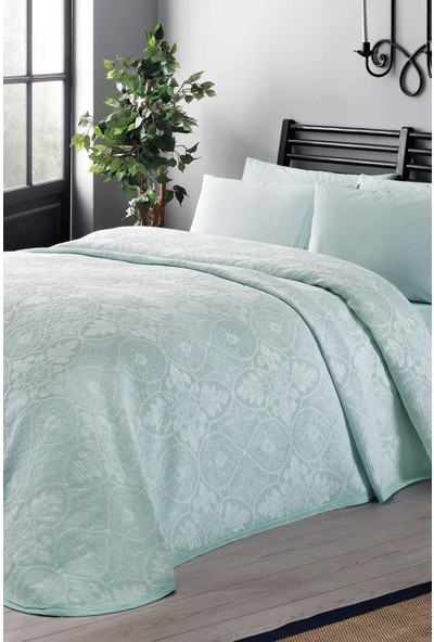 Taç Jakarlı Comfort Çift Kişilik Pike Takımı - Royal Suyeşili