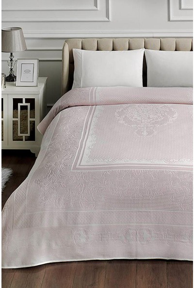 Taç Jakarlı Comfort Çift Kişilik Pike Takımı - Petrina Pembe