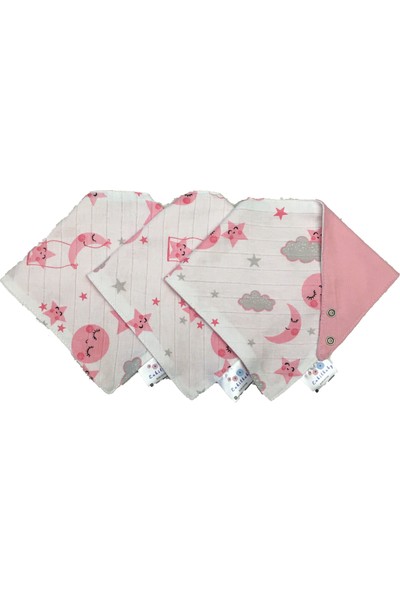 Enhitbaby Muslin Fular Mama Önlüğü 3'lü - Pembe Sallanan Yıldız Desenli Enhitbaby Muslin Fular Mama Önlüğü 3'lü - Pembe Sallanan Yıldız Desenli