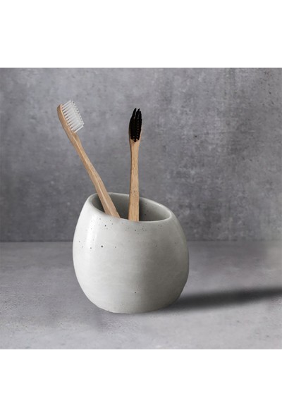 Ghogol Home Eliptik Beton Diş Fırçalık Açık Gri Ghogol Home Eliptik Beton Diş Fırçalık Açık Gri