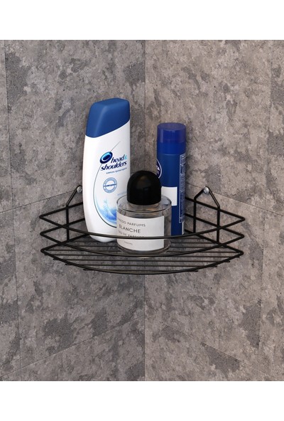 Tekno-tel Banyo Köşe Rafı Siyah Bk001