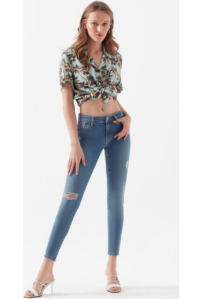 Mavi Kadın Adriana Mavi Yırtıklı Jean Pantolon 1072932294 Mavi Kadın Adriana Mavi Yırtıklı Jean Pantolon 1072932294