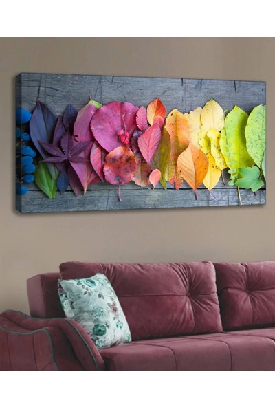 Shop365 Renkli Yapraklar Kanvas Tablo 120 x 60 cm Shop365 Renkli Yapraklar Kanvas Tablo 120 x 60 cm