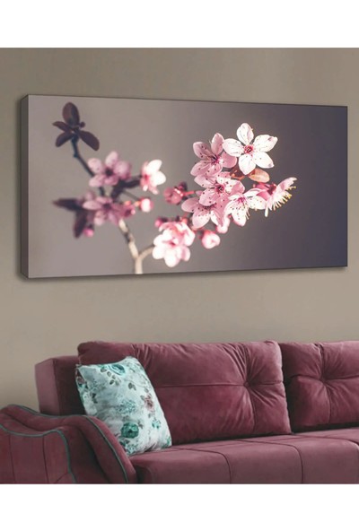Shop365 Pembe Çiçek Kanvas Tablo 120 x 60 cm Shop365 Pembe Çiçek Kanvas Tablo 120 x 60 cm