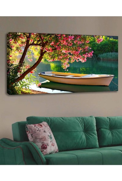 Shop365 Kayık Göl Manzara Kanvas Tablo 120 x 60 cm Shop365 Kayık Göl Manzara Kanvas Tablo 120 x 60 cm