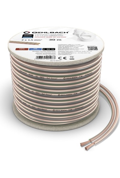 Oehlbach 107 2X1,50MM² Hoparlör Kablosu - 30M