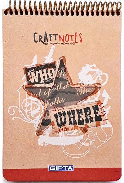 Gıpta Craft Notes Spiralli Sert Kapaklı Bloknot A5 Kareli Gıpta Craft Notes Spiralli Sert Kapaklı Bloknot A5 Kareli