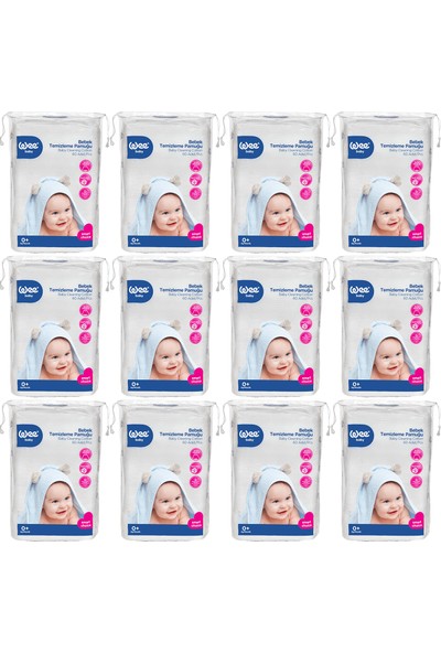 Wee Baby Bebek Temizleme Pamuğu 60'lı - 12 Adet Wee Baby Bebek Temizleme Pamuğu 60'lı - 12 Adet