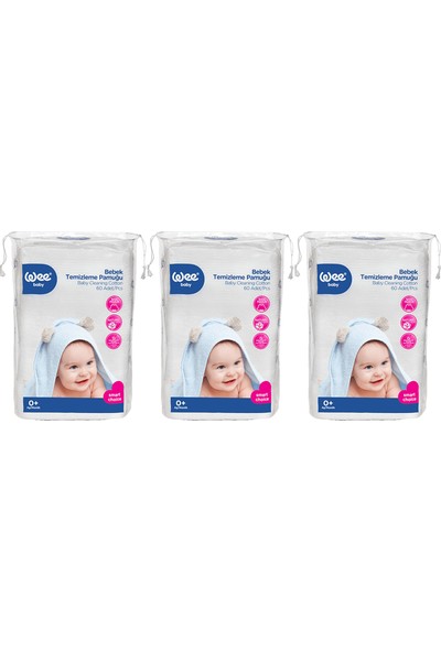 Wee Baby Bebek Temizleme Pamuğu 60'lı - 3 Adet Wee Baby Bebek Temizleme Pamuğu 60'lı - 3 Adet