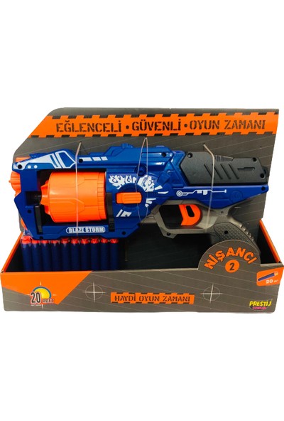 Prestij Oyuncak Nerf Yumuşak Mermi Atan Tabanca 20 Mermili Prestij Oyuncak Nerf Yumuşak Mermi Atan Tabanca 20 Mermili