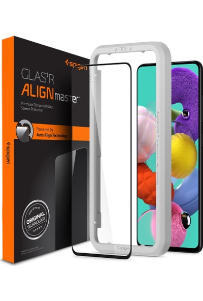 Spigen Samsung Galaxy A51 Cam Ekran Koruyucu Kolay Kurulum AlignMaster GLAS.tR Slim Full Cover Black / Siyah - AGL01051 Spigen Samsung Galaxy A51 Cam Ekran Koruyucu Kolay Kurulum AlignMaster GLAS.tR Slim Full Cover Black / Siyah - AGL01051