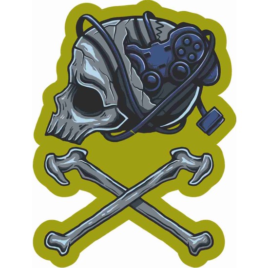 Sticker Atölyesi Gamer Head - Gamepad - Gamer - Gaming - Fiyatı