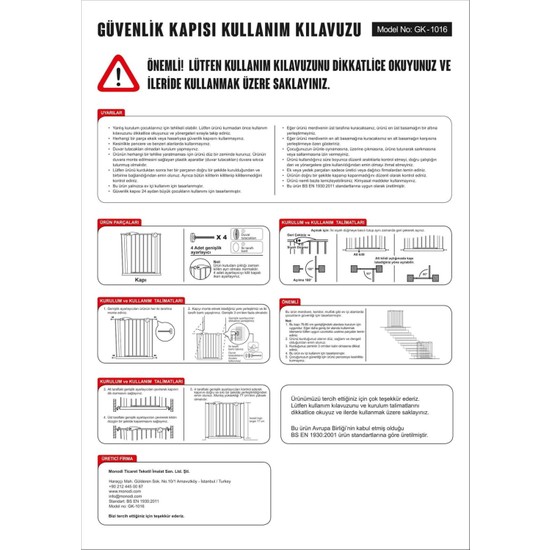 Guimo Bebek & Çocuk Güvenlik Kapısı Fiyatı - Taksit Seçenekleri