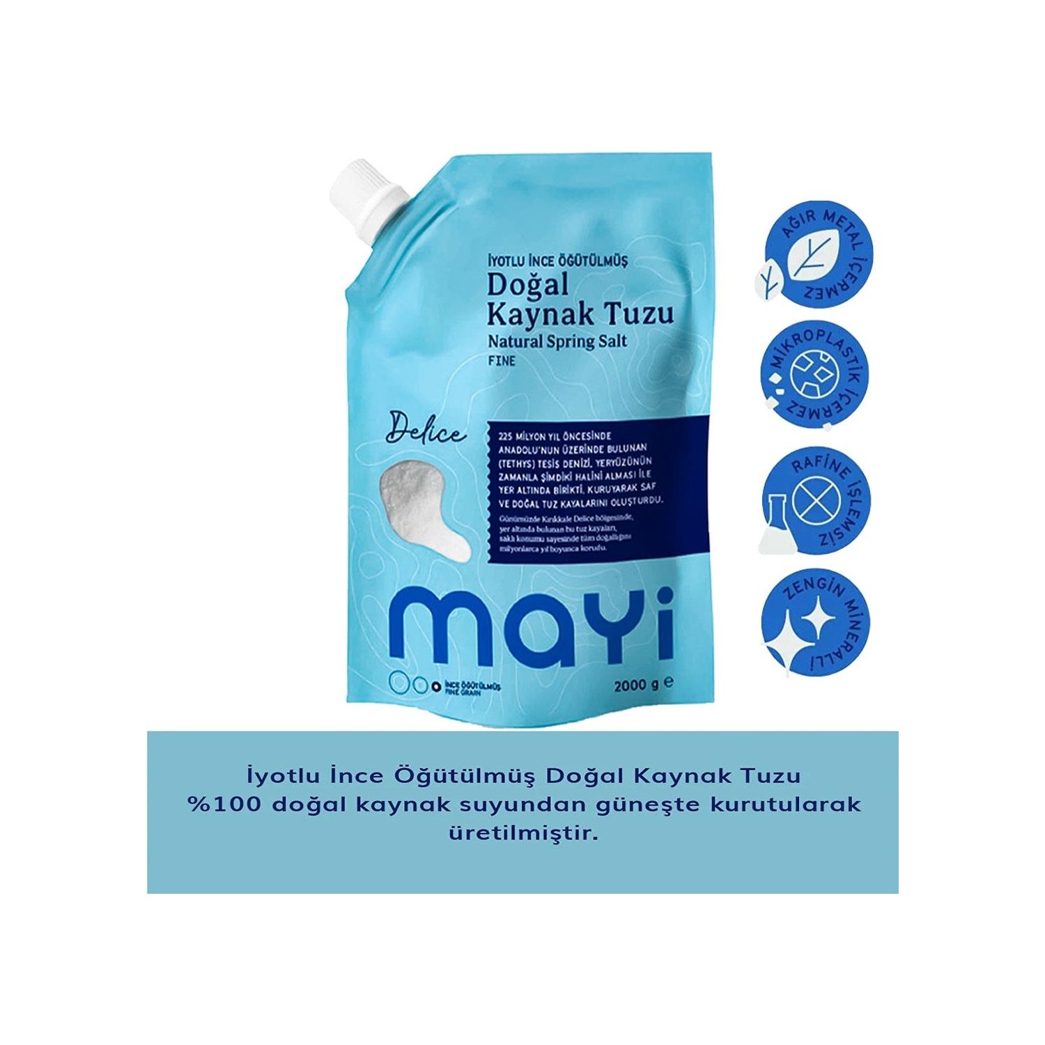 Mayi Tuz Iyot Ilaveli Ince Öğütülmüş Doğal Kaynak Tuzu 3 x 2 Fiyatı