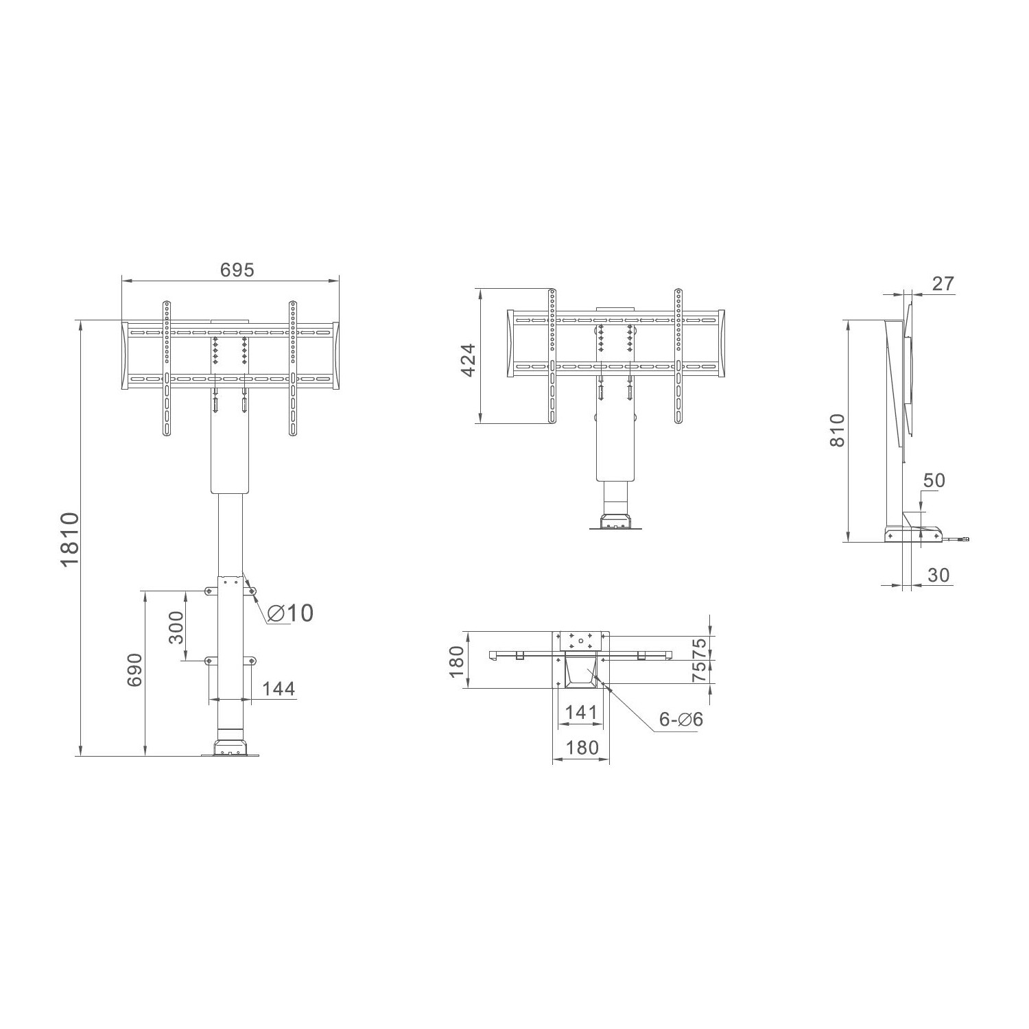 Bibus Uzaktan Kumandalı Tv Ünitesi Lift 25 ile 75 Inc Tvler Fiyatı