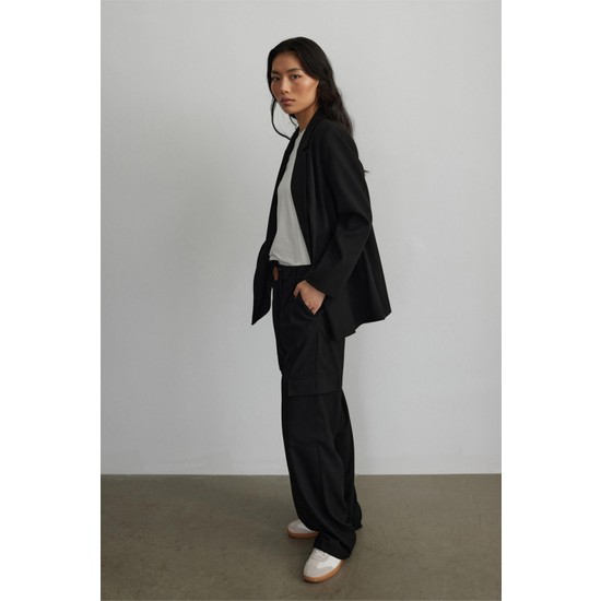 Suud Collection Siyah Oversize Kruvaze Blazer Ceket Fiyatı