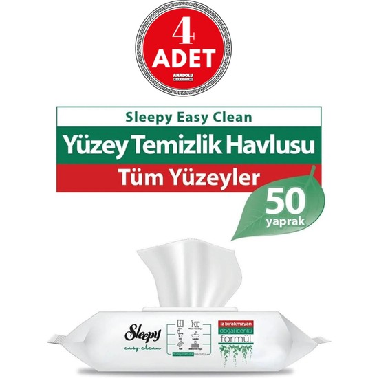 Sleepy Easy Clean Yüzey Temizlik Havlusu 50'li x 4 Fiyatı